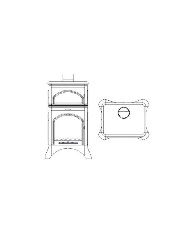 Poêle à bois en fonte avec four ANTARES IRON HORNO — Bricowork