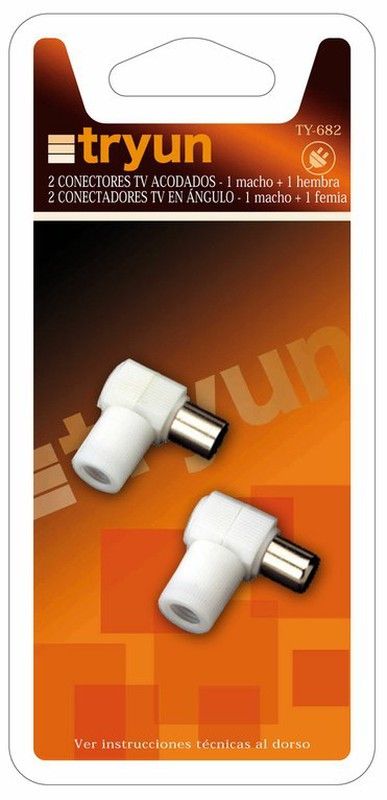 Kit conectores TV acodados 1M+1H Tryun — Bricowork