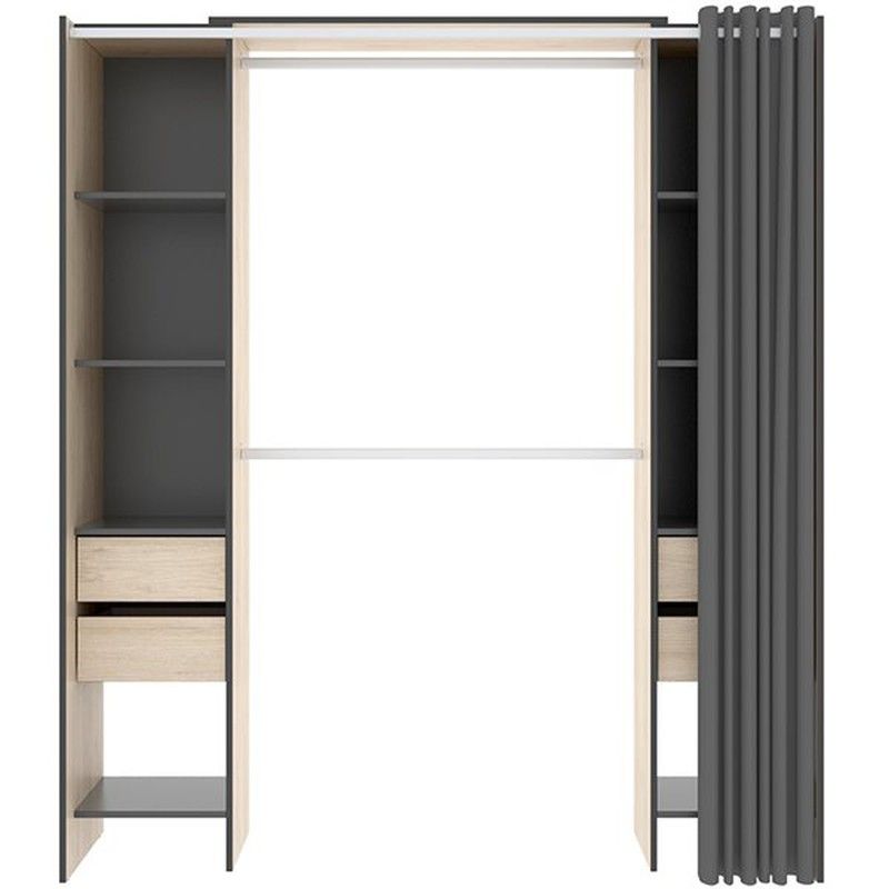 Kit dressing avec rideau naturel / graphite SUIT — Bricowork