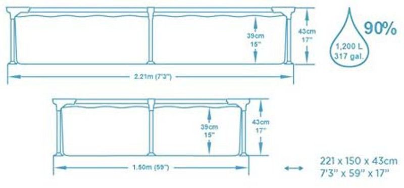 Splash Frame Pool rectangular pools Bestway 56040 — Bricowork